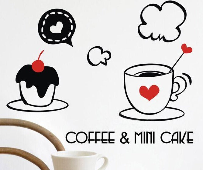 Cafe Cake Ice Cream Shop Window Wall Stickers