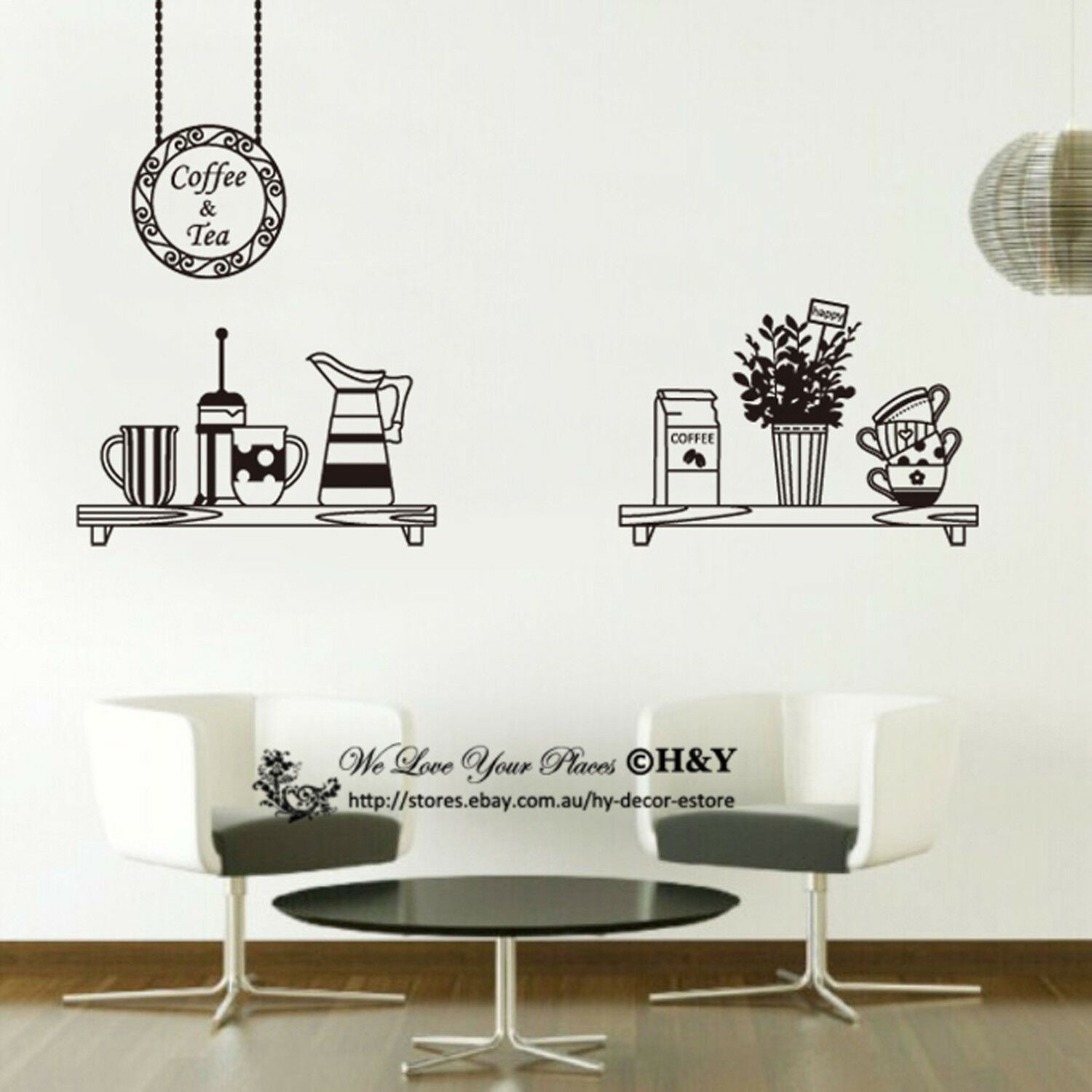 Coffee Cafe Restaurant Shop Wall Stickers
