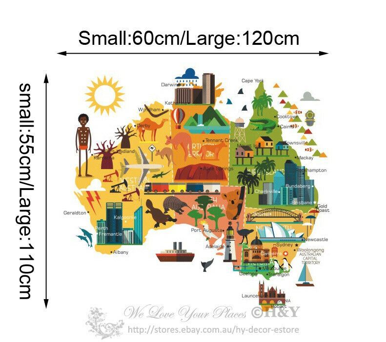 Australia Map Wall Sticker