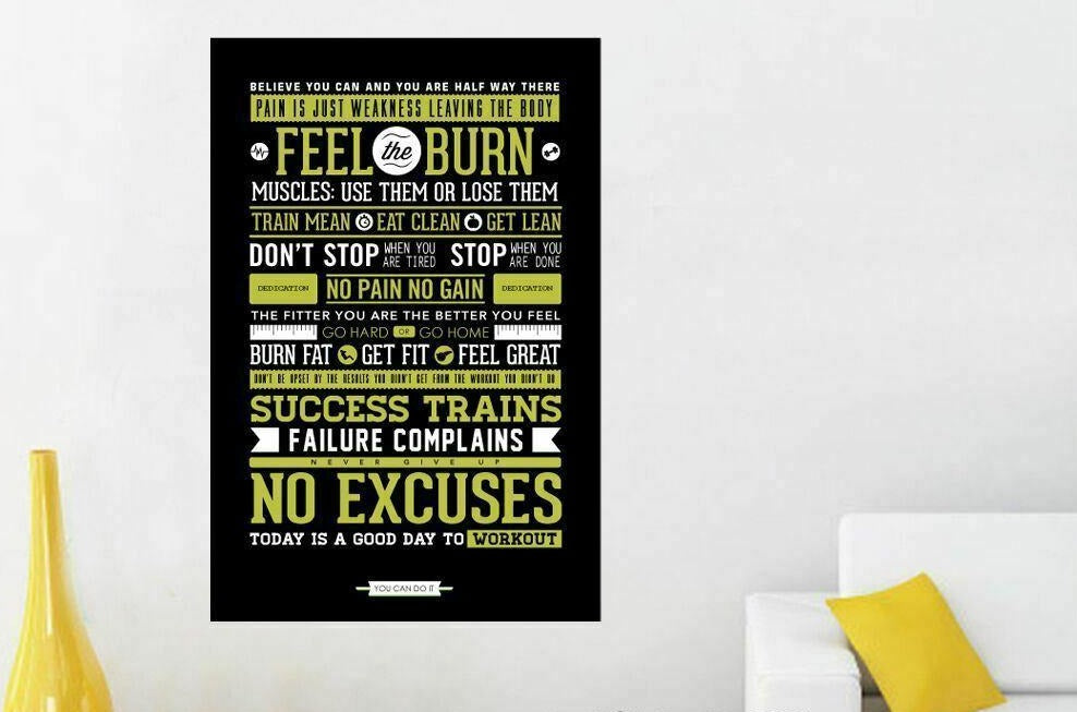 Gym Rules Code Wall Art Quote Stickers