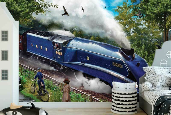 Running Train Wall Mural L40