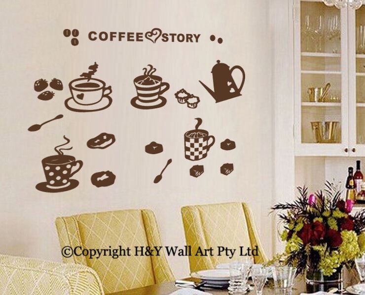 Coffee Cafe Window Wall Stickers