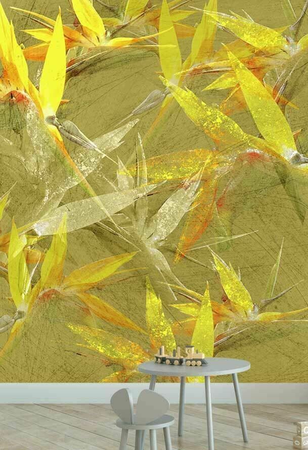 Yellow Leave Wall Mural B40