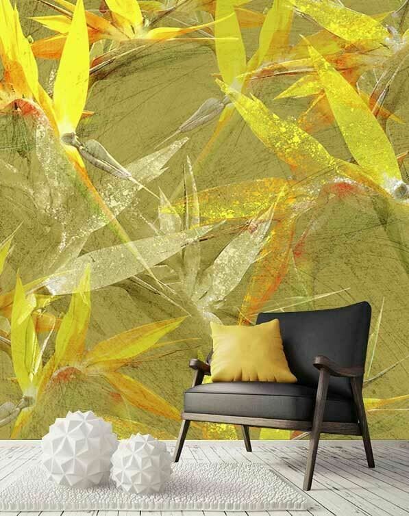 Yellow Leave Wall Mural B40