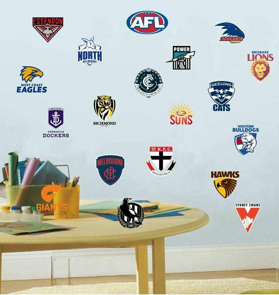 Set of 19 pcs AFL Footy Logo Sign Sticker