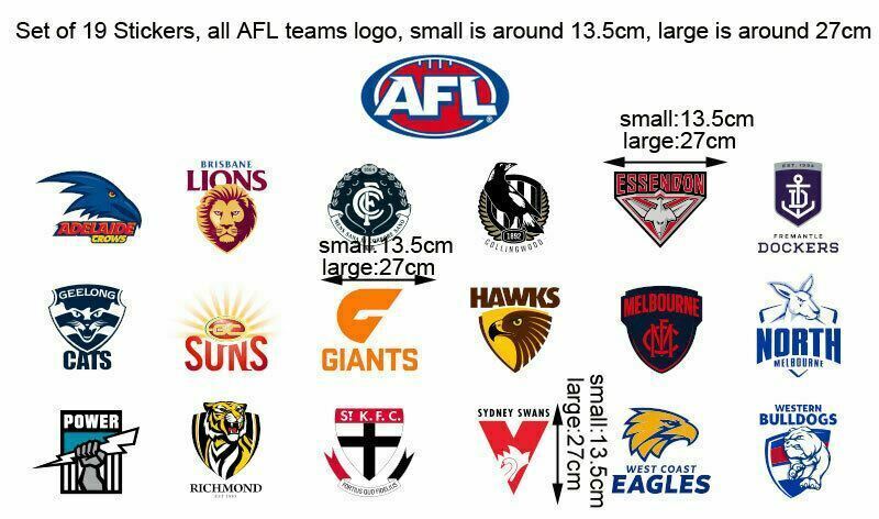 Set of 19 pcs AFL Footy Logo Sign Sticker