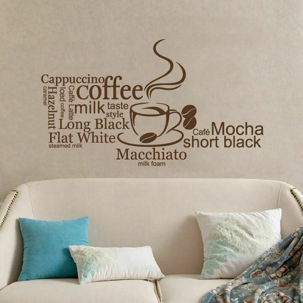 Coffee Cake Shop Cafe Window Wall Stickers